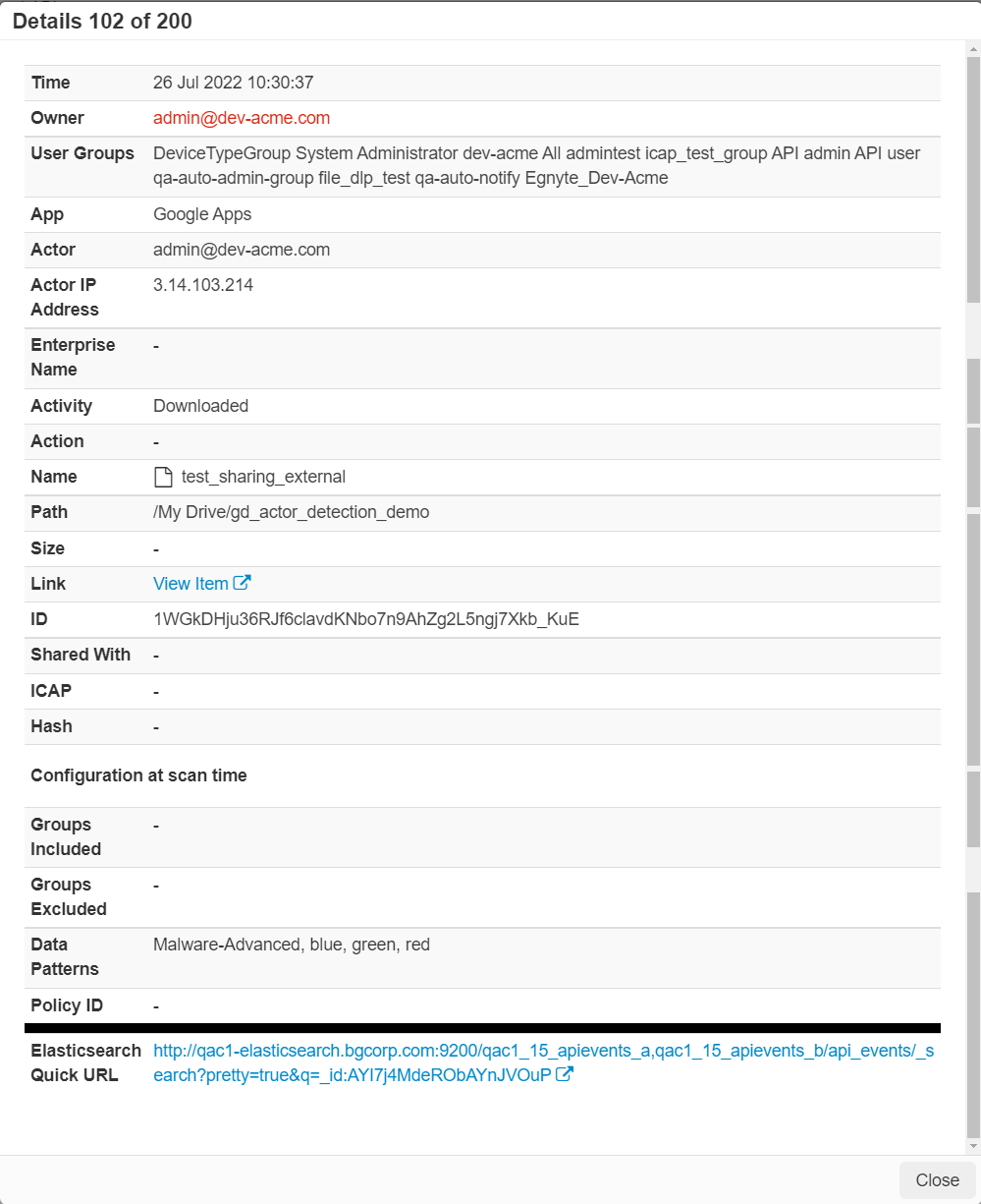 Understanding Dashboard Views in API logs